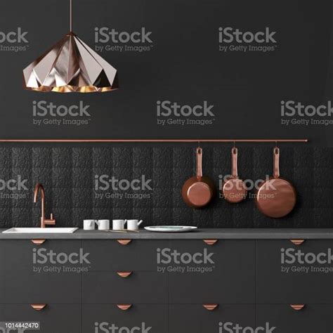 로프트 스타일에서 이랑 인테리어 주방입니다 3d 렌더링입니다 3d 그림입니다 0명에 대한 스톡 사진 및 기타 이미지 0명 3차원 형태 가구 Istock