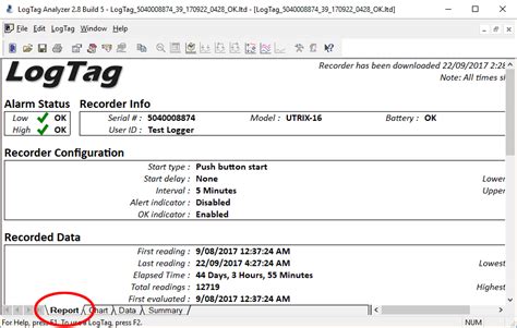 Reading Your LogTag Data LogTag Temperature Loggers
