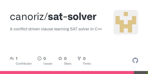 Github Canorizsat Solver A Conflict Driven Clause Learning Sat