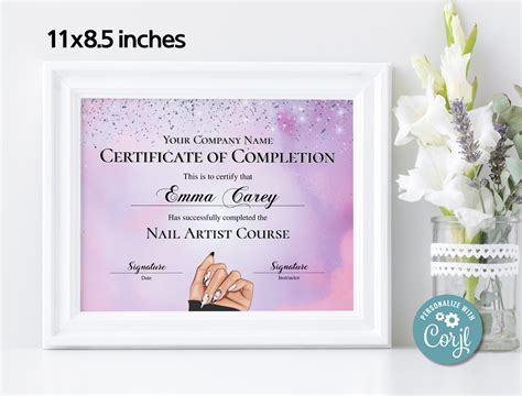 Certificate Of Completion Nail Technician Certificate Nail Salon