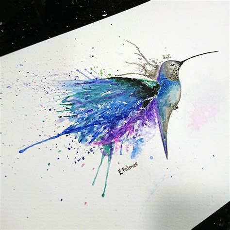 Abstract Hummingbird Painting