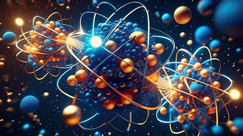 Quantum Physics Concept Of Atoms Interactions Stock Illustration Illustration Of Emit Effect