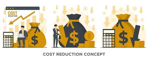 Premium Vector Cost Reduction Concept Costs Cut Costs Optimization