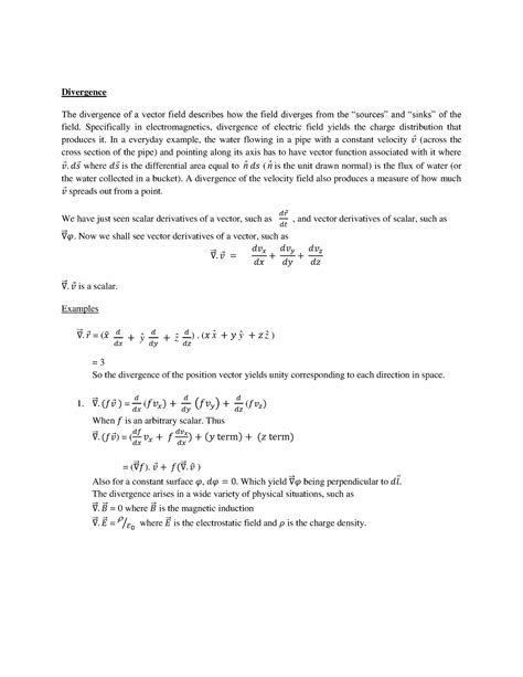 Physical Examples Of Divergence Nptel Physics Mathematical Physics 1 Joint Initiative Of