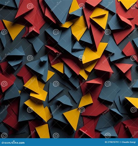 Background Of Colored Triangular Pieces Of Paper Stock Illustration