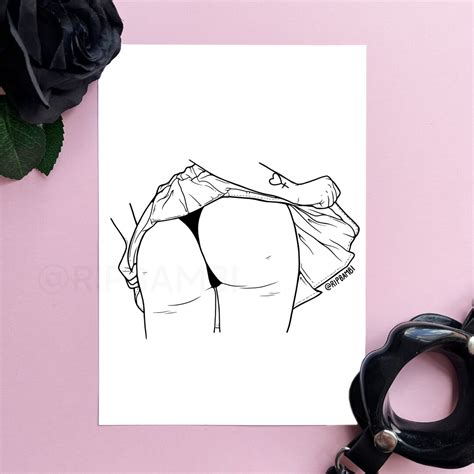 Flash Erotic Booty Illustration Art Print Etsy