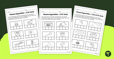 Phoneme Segmentation Worksheets Cvcc Ccvc Words Teach Starter Worksheets Library
