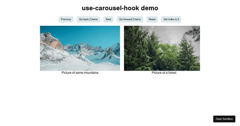 Use Carousel Hook Demo Forked Codesandbox