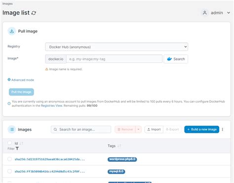 Images Portainer Documentation