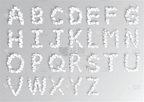 重叠的正方形字母表