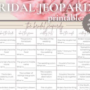 Bridal Jeopardy Printable Bridal Jeopardy Game Bridal Jeopardy