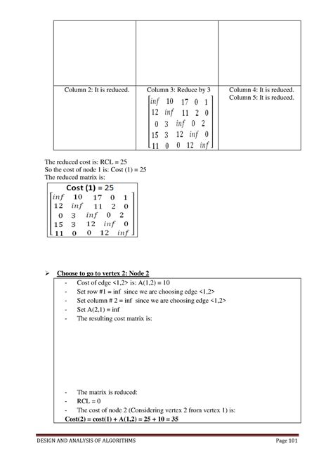 Design And Analysis Of Algorithm Notes 25 Column 2 It Is Reduced