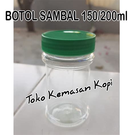 Jual 150ml 200ml Botol Sambal Plastik Isi 10pcs Toples Sambel Lada Foil Tutup Sumpel Shopee