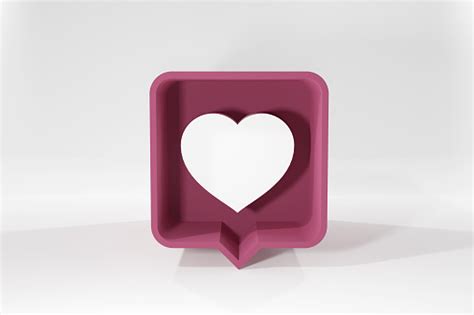 그림자 3d 렌더링흰색 배경에 격리 된 빨간색 둥근 사각형 핀의 심장 아이콘과 같은 3d 소셜 미디어 알림 사랑 0명에 대한 스톡 사진 및 기타 이미지 Istock