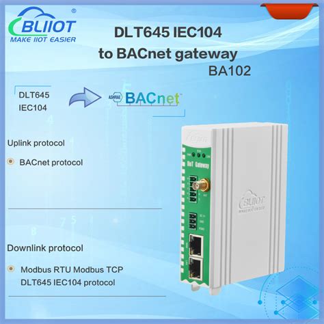 Bliiot BA102 WiFi DL T645 IEC104 To BACnet IP Industrial Gateways With Remote Configuration
