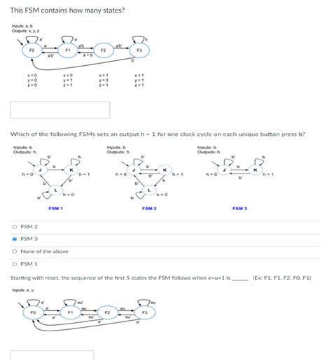 Solved This Fsm Contains How Many States Inputs A B