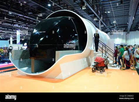 Dubai Uae November 16 The Virgin Hyperloop One Prototype And People