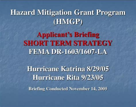 PPT Hazard Mitigation Grant Program HMGP PowerPoint Presentation Free Download ID