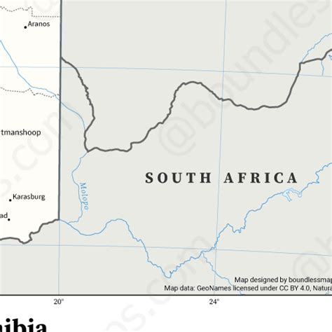 Namibia Minimalist Political Vector Map Boundless Maps