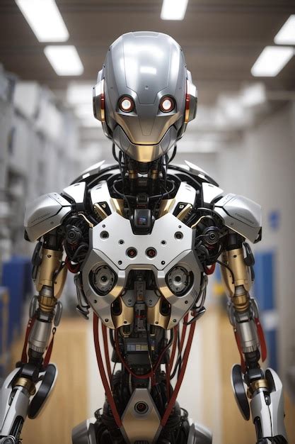 Premium Ai Image Anthropomorphic Robot Indoors