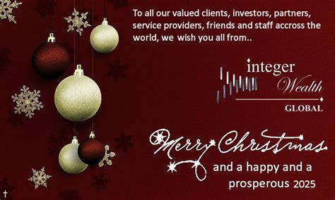 Integer Wealth Global On Linkedin 12 December 2024 Its Christmas Time Again To All Our Valued…