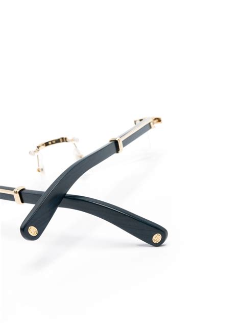 Cartier Rimless Rectangle Frame Glasses In Green Modesens