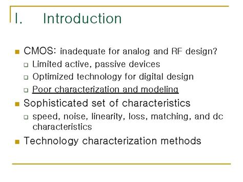 CMOS Technology Characterization For Analog And RF Design