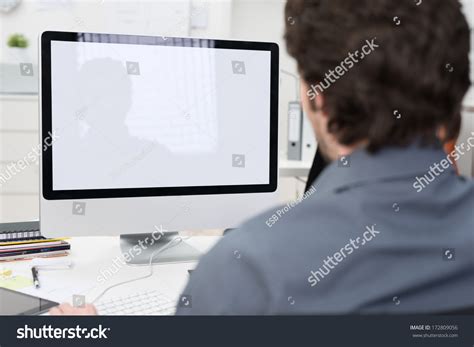White Man Behind Computer Images Stock Photos Vectors Shutterstock