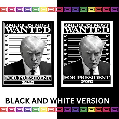 Trump Black And White Png Etsy