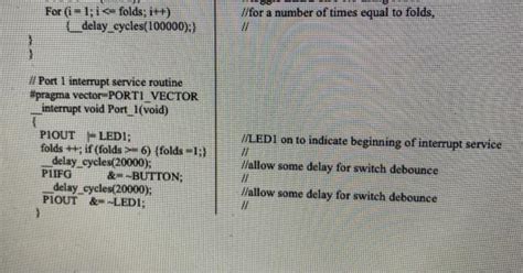 For The Following Msp430 C Program Fill In The