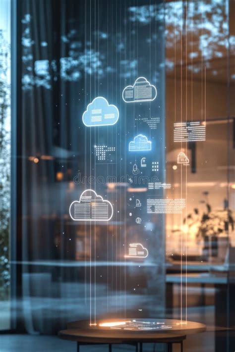 Cloud File Integration A Stunning Holographic Display Of Cloud File Integration Showcasing