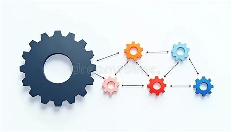 Interconnected Gears Representing Workflow Process Generative Ai Stock Illustration
