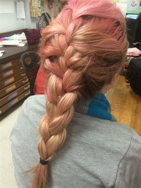 Fading Pink Hair Braid Blonde Hair With Highlights Blonde Hair Hair