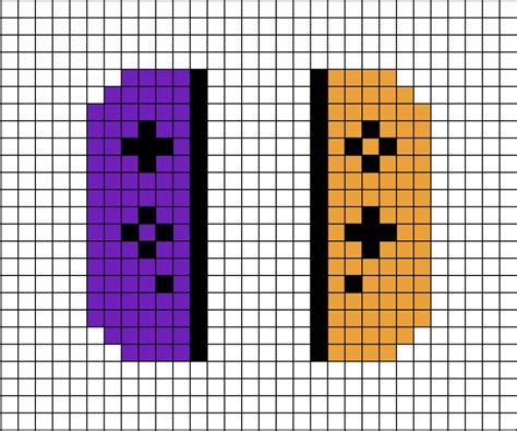 Switch Controllers Purple Orange Pixel Art Artofit