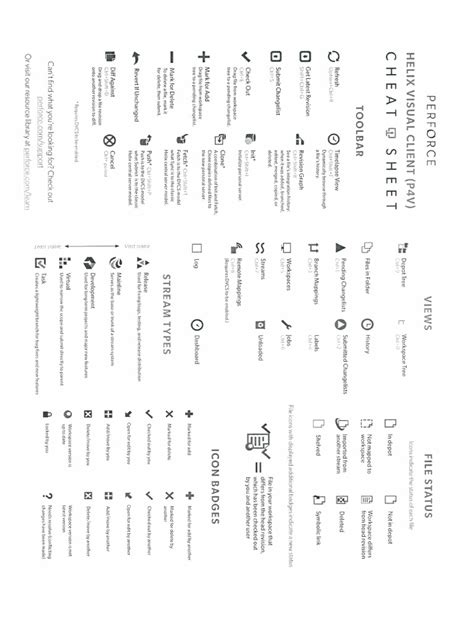 Perforce Helix Visual Client Cheatsheet P4v Pdf
