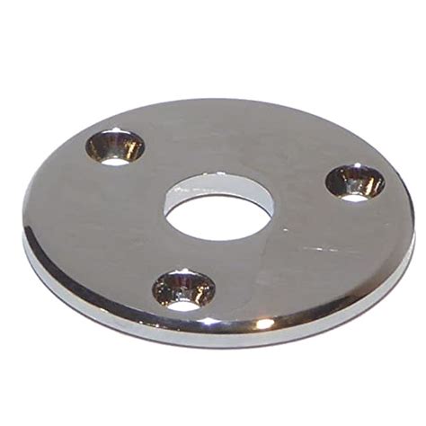 Flying V Electric Guitar Input Jack Socket Plate In Chrome Round Including Screws BigaMart
