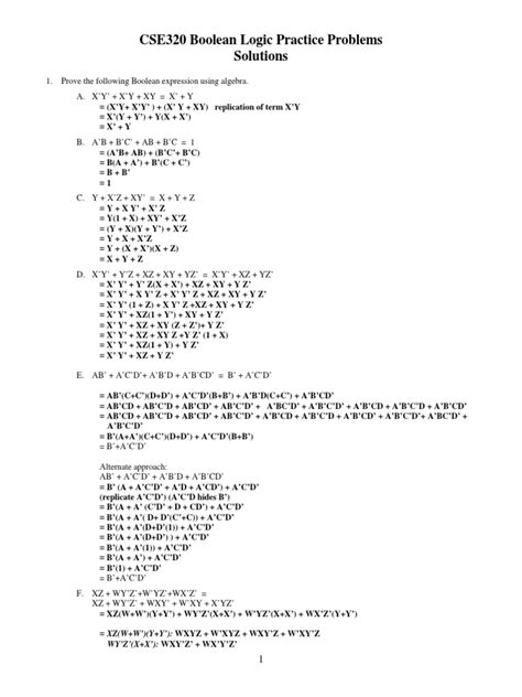 Boolean Practice Boolean Algebra Teaching Mathematics