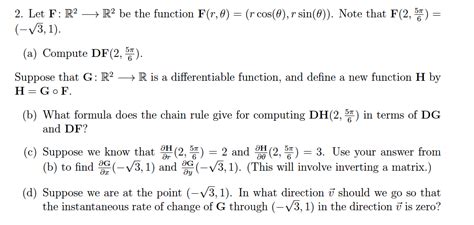 Solved 2 Let F R2 R2 Be The Function Chegg Com