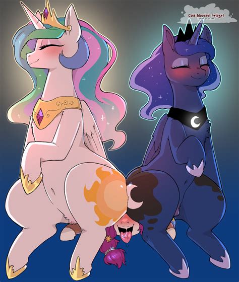 Rule 34 Alicorn Blue Body Blue Fur Blush Closed Eyes Cold Blooded Twilight Crown Cutie Mark