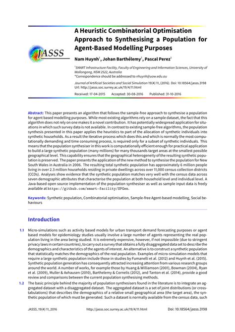 PDF A Heuristic Combinatorial Optimisation Approach To Synthesising A