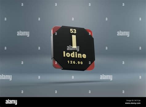 Beautiful Abstract Illustrations Standing Black And Red Iodine Element