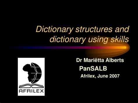 Ppt Dictionary Structures And Dictionary Using Skills Powerpoint