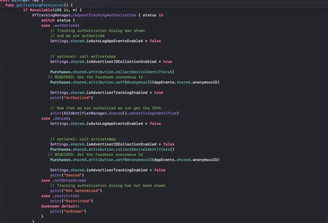 swift troubleshooting fb ads creation in swiftui app with updated fb