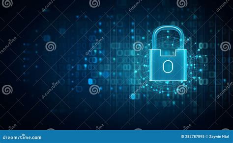 Lock In Circuit Pattern Concept Of Data Security And Cybersecurity AI