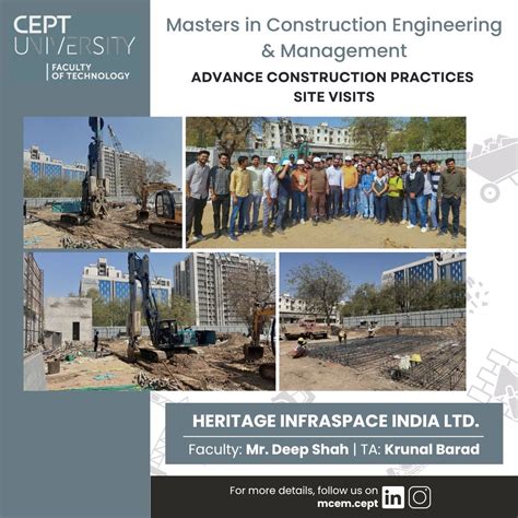 Mtech Construction Engineering And Management Cem Cept University On Linkedin Construction
