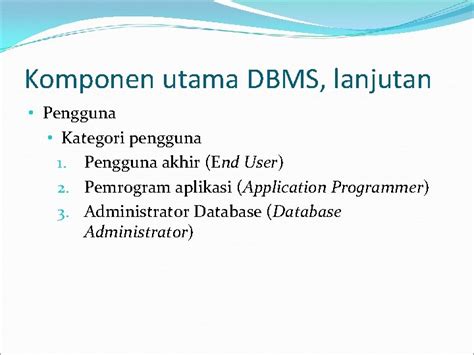 Sistem Basis Data Mengenal Dbms Database Management System