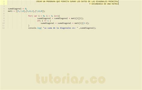 Arrays Javascript Suma Datos Diagonales Matriz