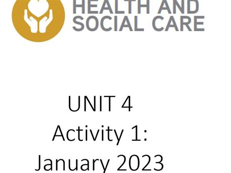 Unit 4 Activity 1 Enquiries Into Research In Health And Social Care January 2023 Preaparation