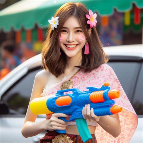 A Woman Holding A Toy Gun That Says Quot She Is Holding Quot She Is