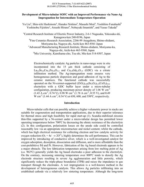 Pdf Development Of Micro Tubular Sofcs With An Improved Performance Via Nano Ag Impregnation